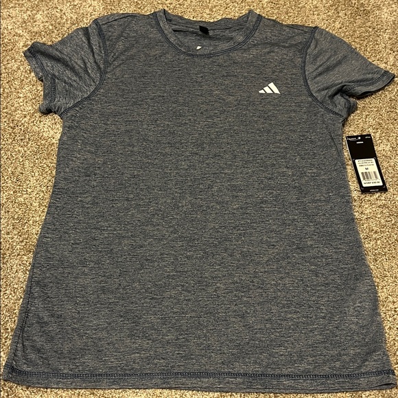 adidas | Tops | Adidas Heathered Navy Performance Tee | Poshmark